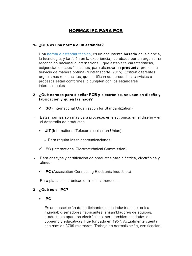 Normas Ipc para PCB | PDF | Placa de circuito impreso | Organización ...