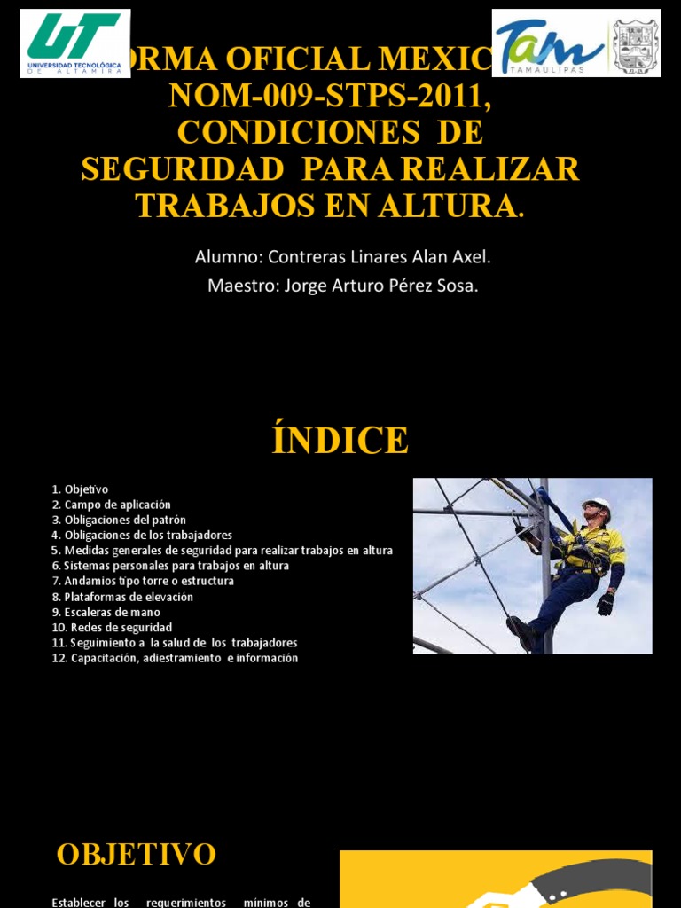 Norma Oficial Mexicana Nom-009 | PDF | Andamio | Tornillo