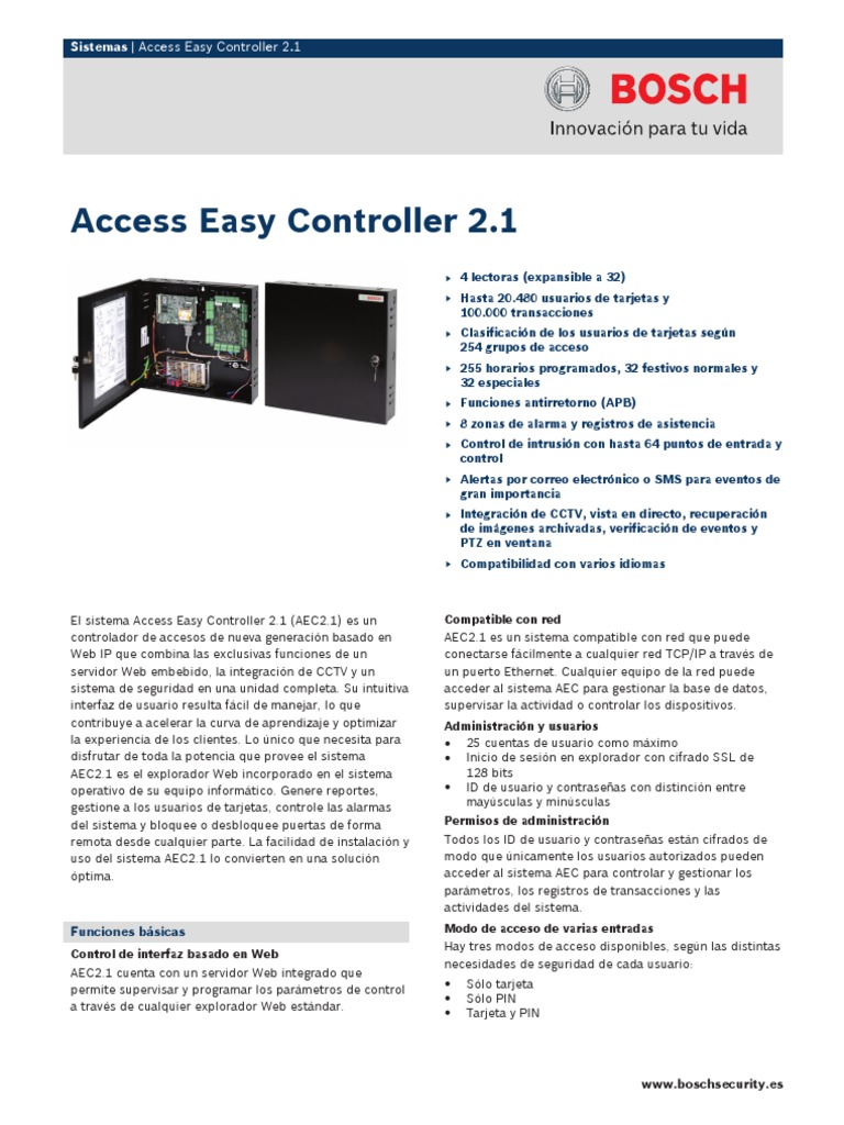Panel de Control de Acceso Bosch | PDF | Hardware de la computadora ...