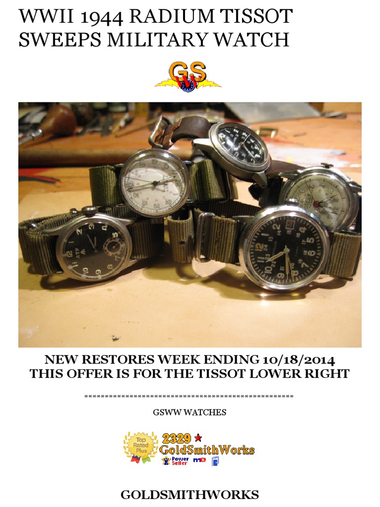 WWII Tissot Radium Military Watch | PDF | Portable Tools | Watch