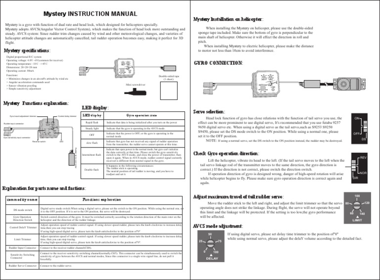 Mystery Gyro Installation and Operation Manual: A Guide for Properly ...