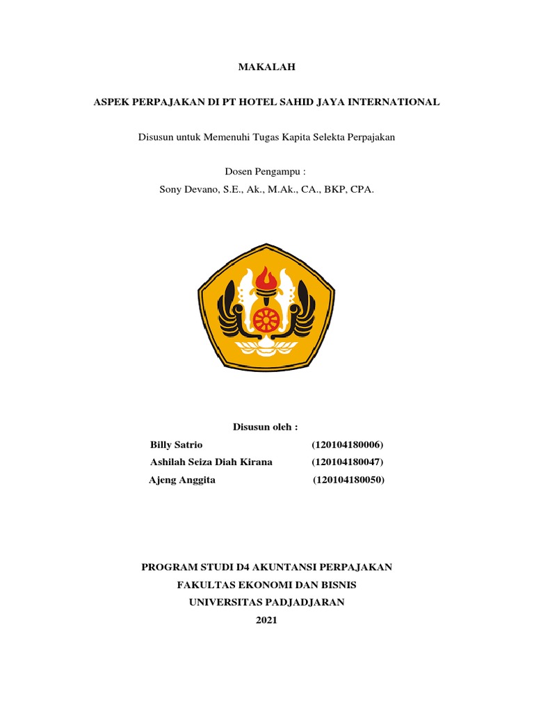 Kelompok 4 - Makalah Kapita Selekta - Aspek Perpajakan Di Perhotelan | PDF