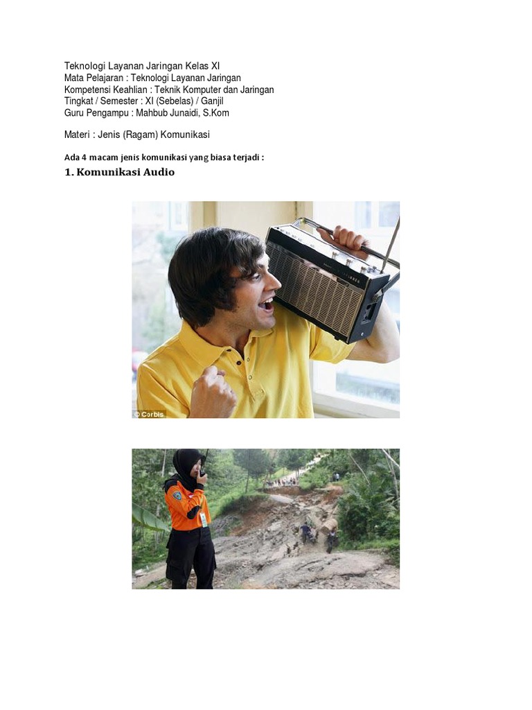 Komunikasi Audio: Materi: Jenis (Ragam) Komunikasi | PDF