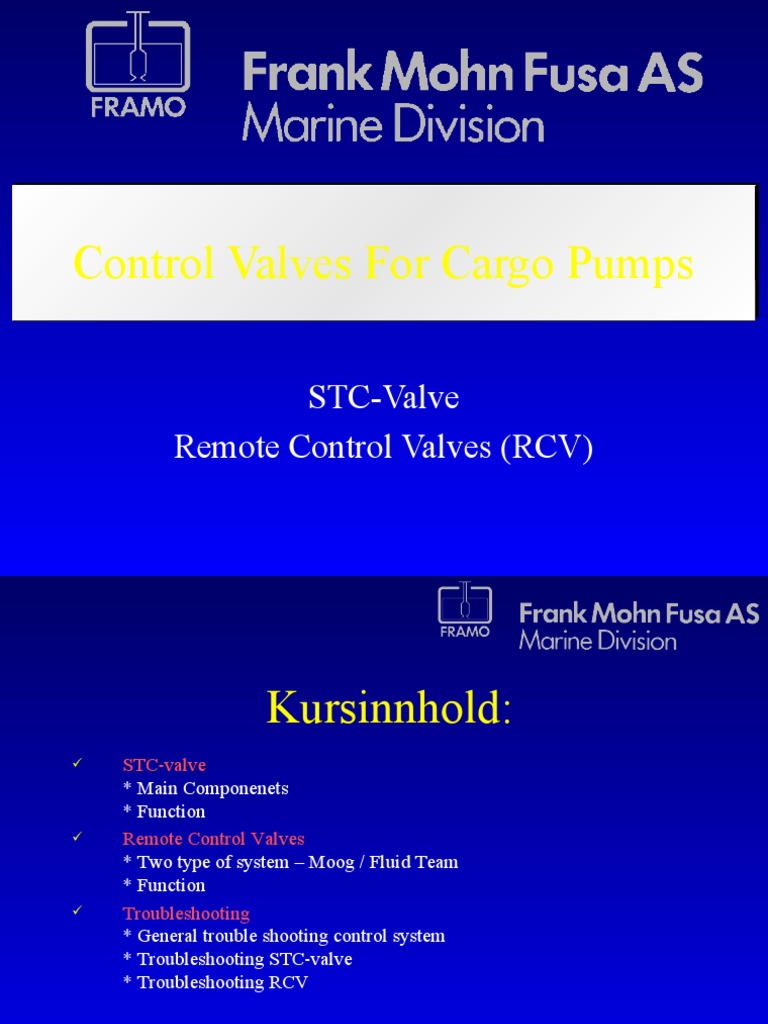 Control Valves For Cargo Pumps | PDF | Valve | Pump