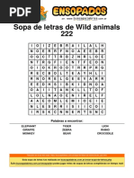 Sopa de letras: animales vertebrados e invertebrados | PDF | Organismos ...