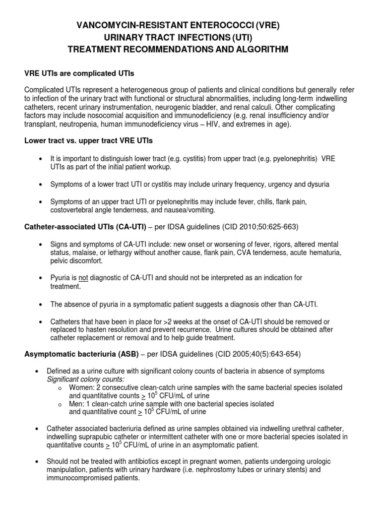 VRE UTI Treatment Guidelines | PDF | Urinary Tract Infection | Health ...