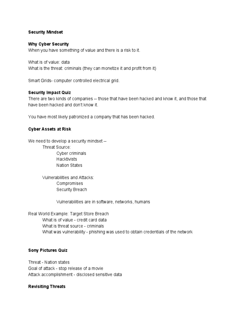 Security Mindset | Download Free PDF | Computer Security | Security