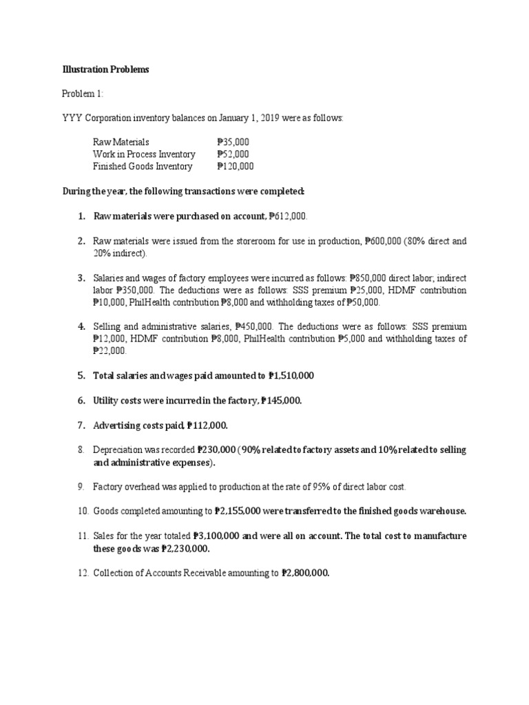 Chap1-3 Illustration Problems | PDF | Tax Deduction | Accounting