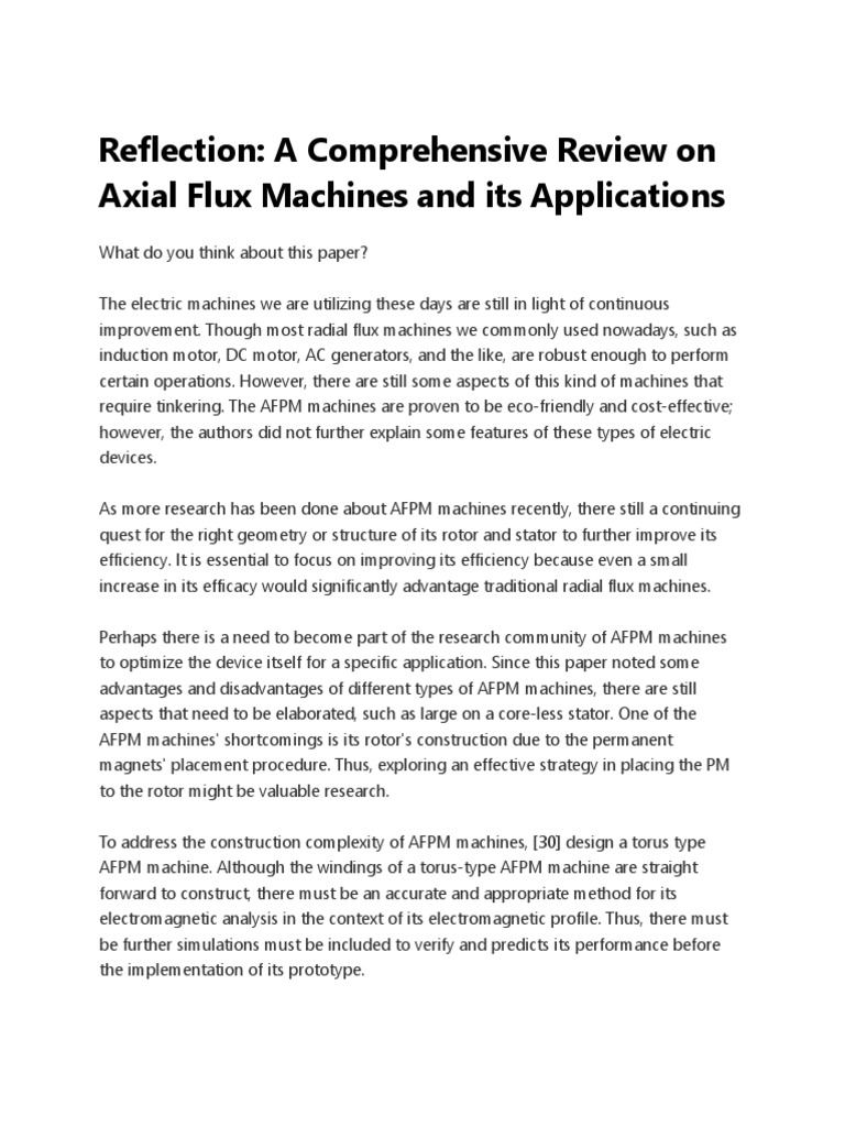 Axial Flux Machines: A Research Review | PDF | Science & Mathematics ...