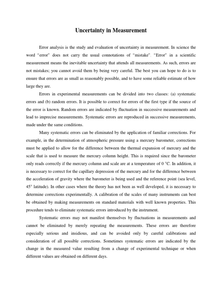 Uncertainty in Measurement | PDF | Observational Error | Significant Figures