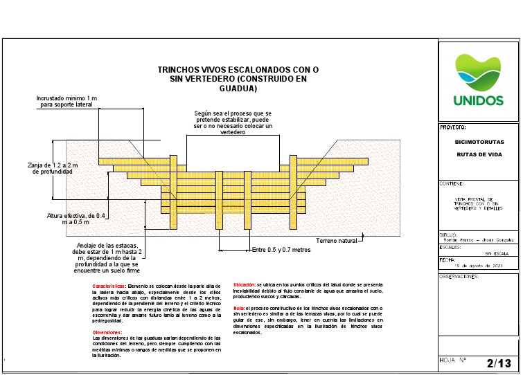 Trinchos Vivos Escalonados Con O Sin Vertedero (Construido en Guadua) | PDF