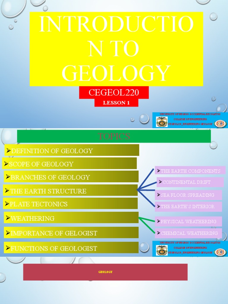 Introduction to Engineering Geology | PDF | Weathering | Plate Tectonics