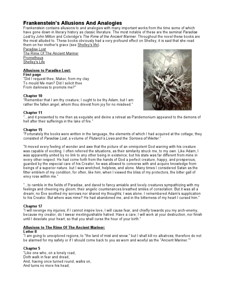 Frankenstein Allusions | Frankenstein | Paradise Lost