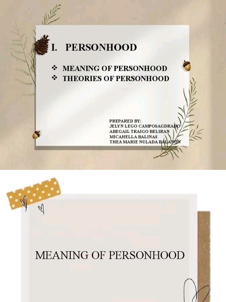 Personhood Powerpoint Presentation | PDF