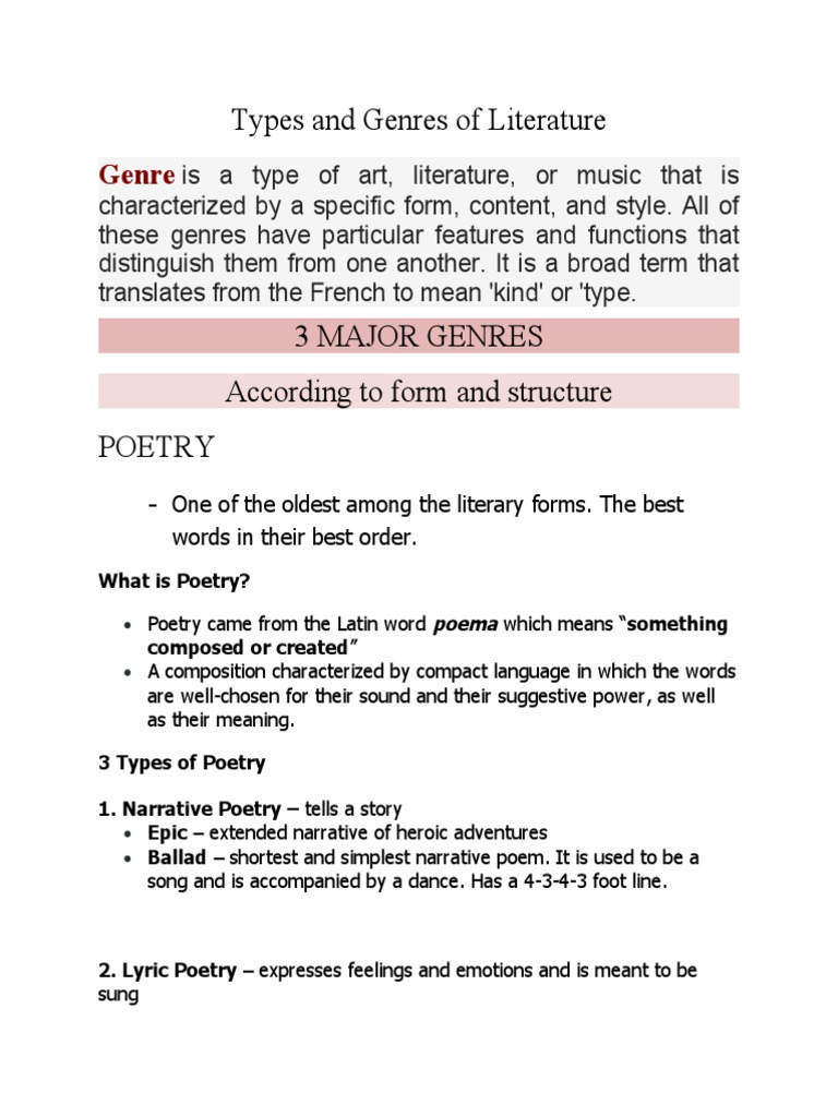 Literature - Lesson 2 | PDF | Poetry | Narration