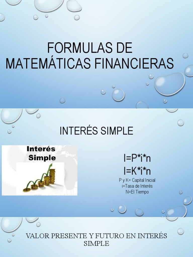 Formulas de Matemáticas Financieras | PDF | Finanzas Matemáticas ...