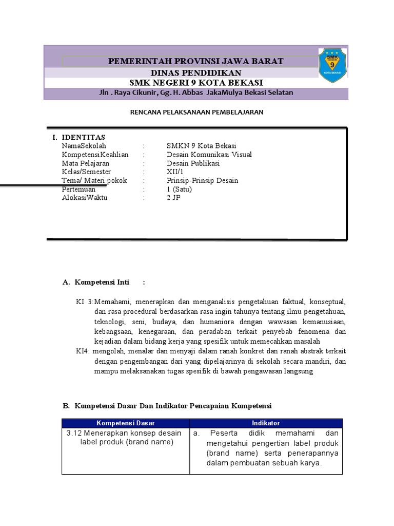 RPP Desain Publikasi Kls 12 | PDF