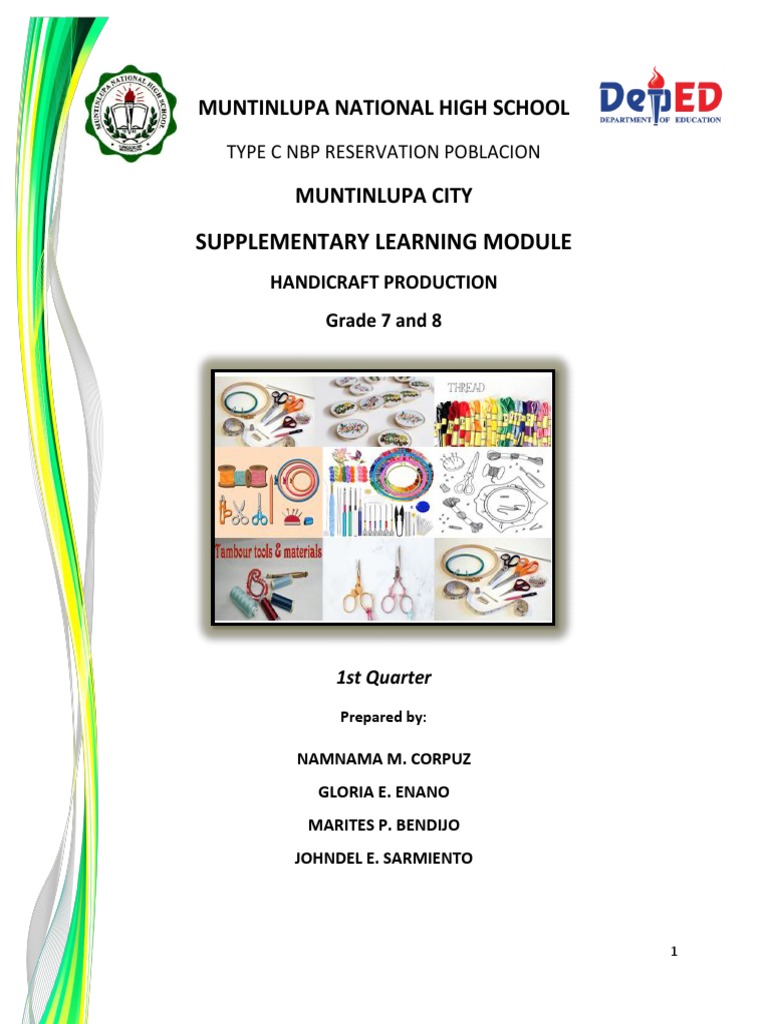 Supplementary Learning Module: Muntinlupa National High School | PDF ...