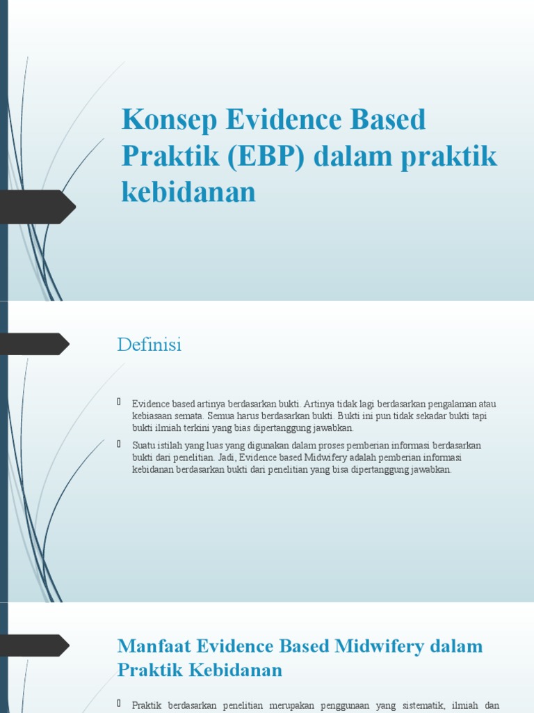 Konsep Evidence Based Dalam Praktik Kebidanan | PDF