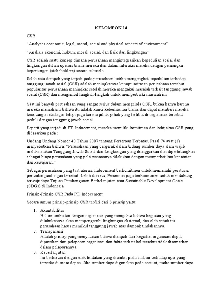 Materi Untuk Presentasi CSR | PDF