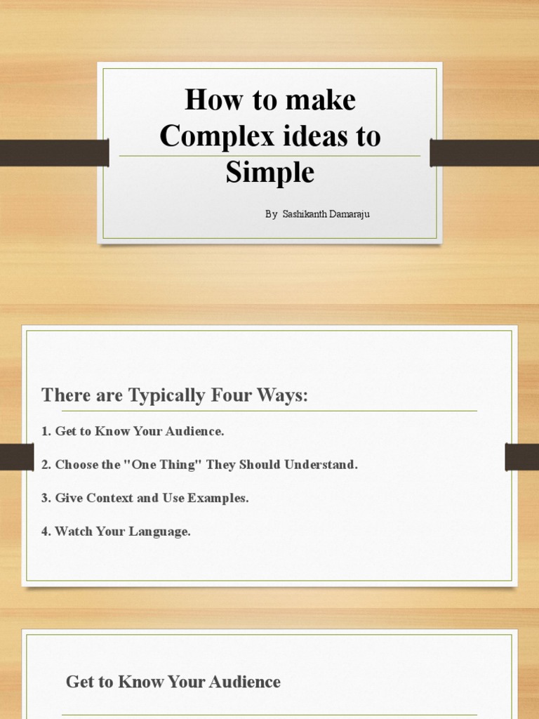 Simplifying Complex Ideas Effectively | PDF