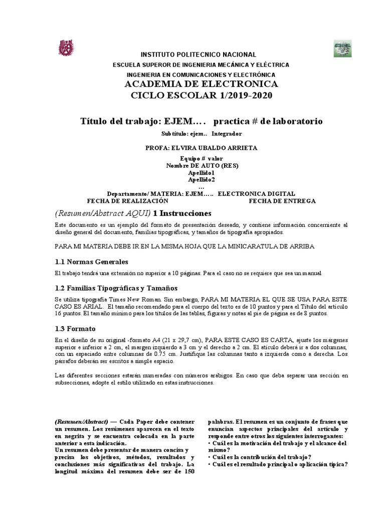 Formato Paper 2021 para Trabajos Escritos | PDF | Sumario abstracto ...