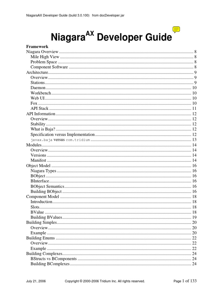 Niagara AX Developer Guide | PDF | Java (Programming Language) | Embedded System