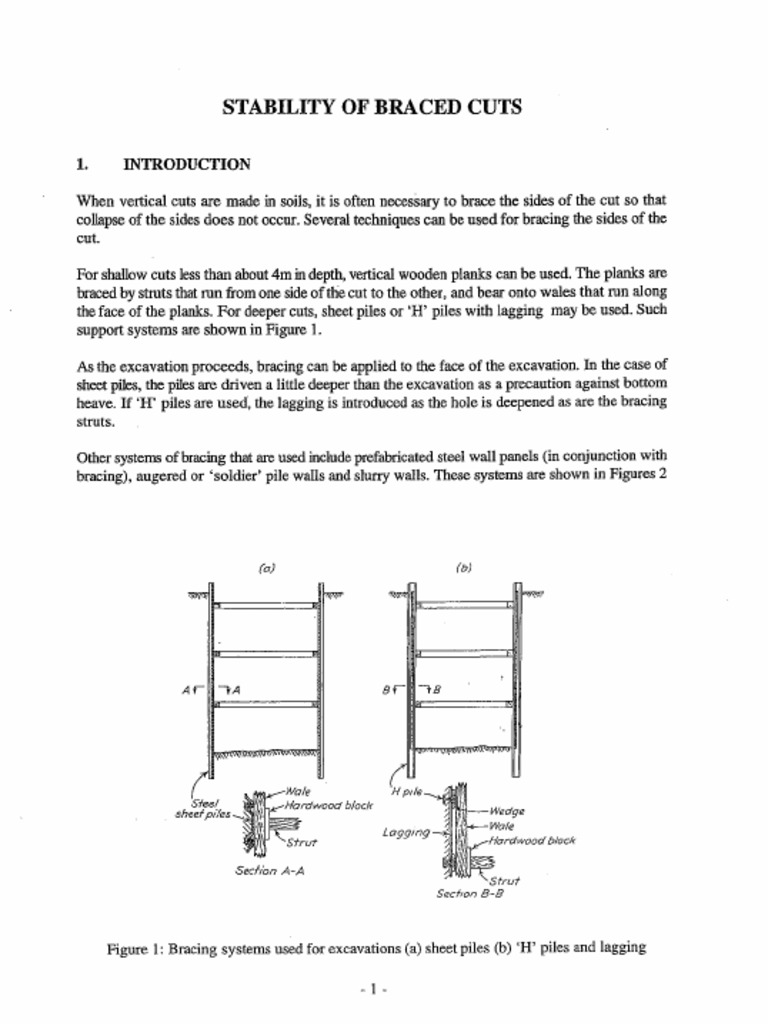 Stability of Braced Cuts | PDF | Deep Foundation | Civil Engineering