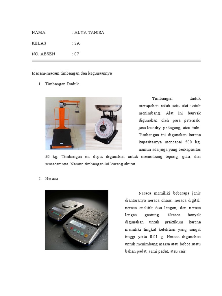 Macam Macam Timbangan | PDF