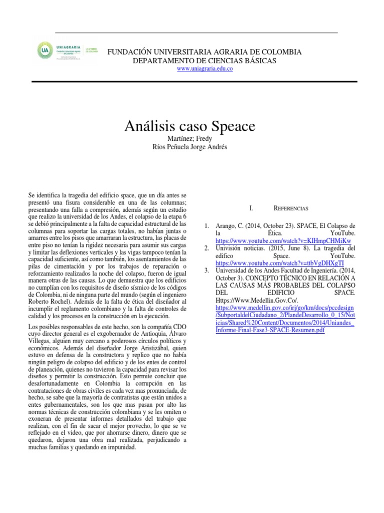 Colapso del Edificio Space en Medellín | PDF | Colombia