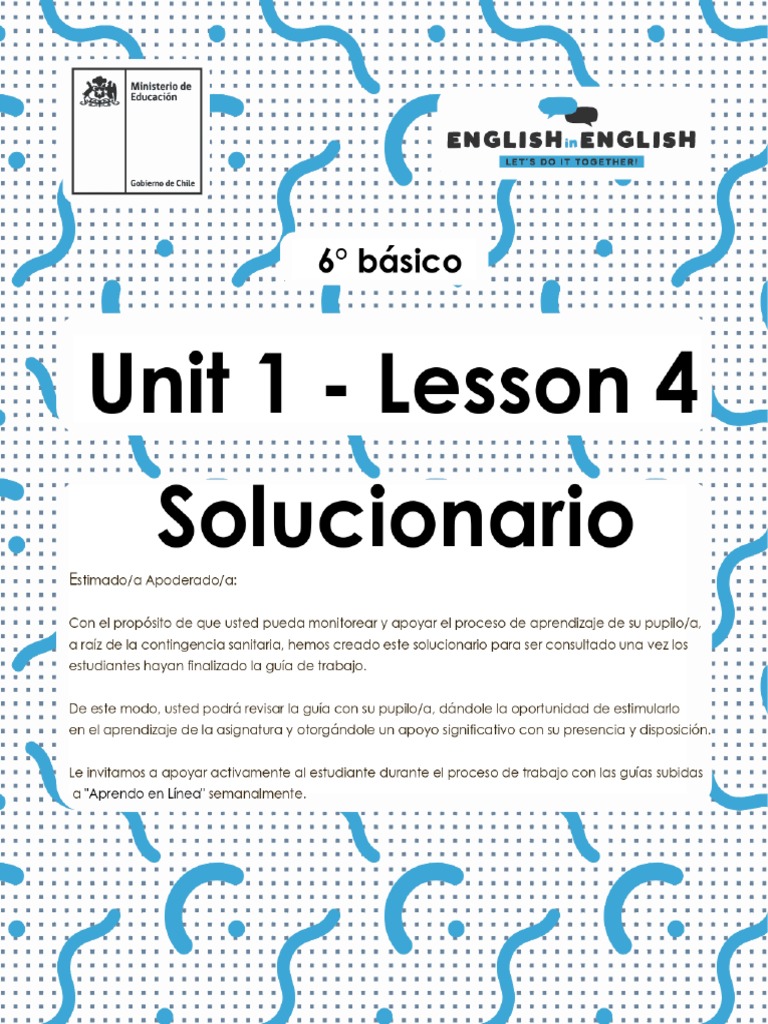 6° Básico - Lesson 4 - Solucionario | PDF | Relaciones personales ...