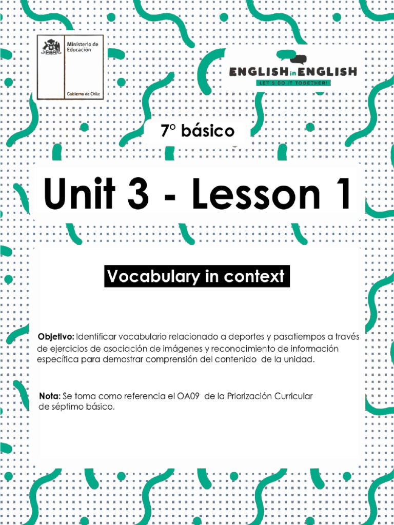 7° Básico - Unit 3 - Lesson 1 | PDF | Recreation | Hobbies