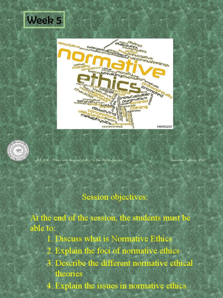 Week 5 Presentation Normative Ethics | PDF | Virtue Ethics | Utilitarianism