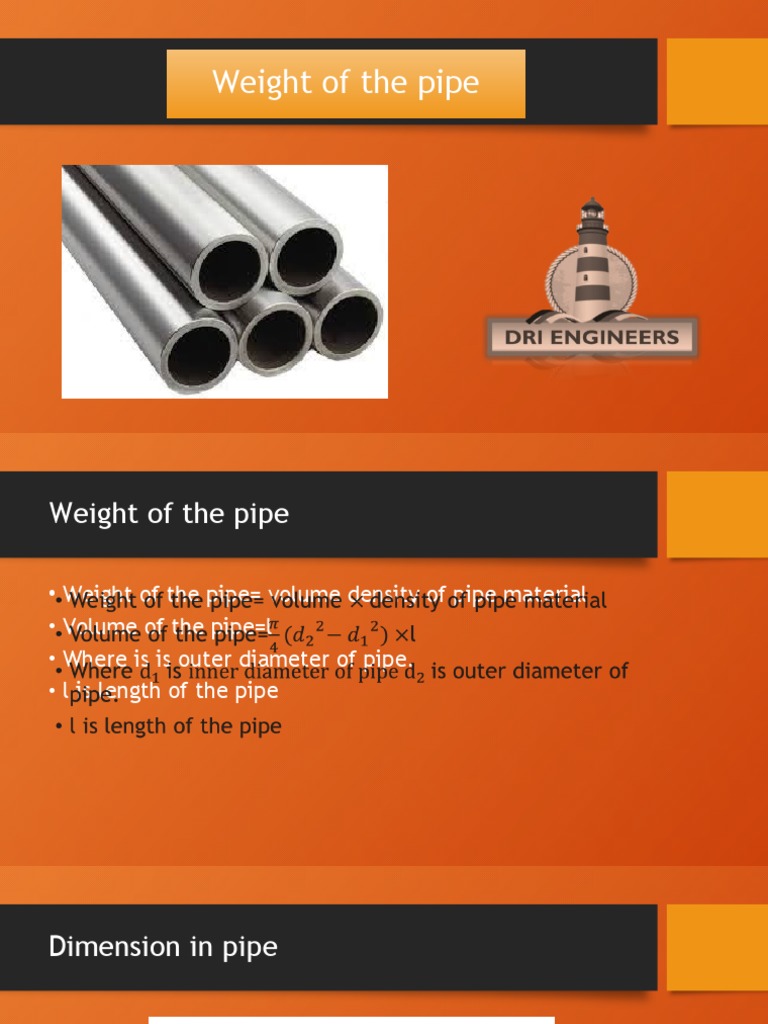 Weight of The Pipe | PDF | Home & Garden | Technology & Engineering