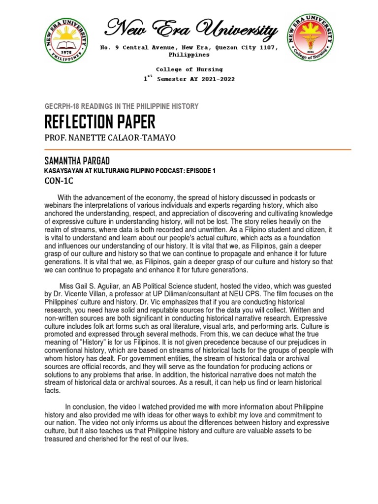 Reflection Paper About Katipunan | PDF | Philippines | Cognition