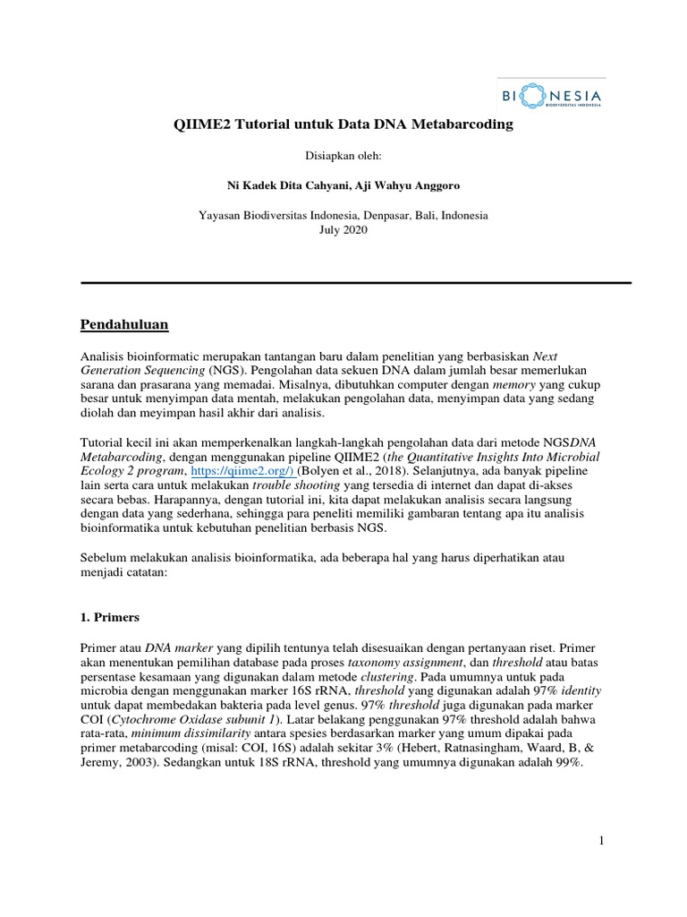 Qiime2 Protocol | PDF | Komputer