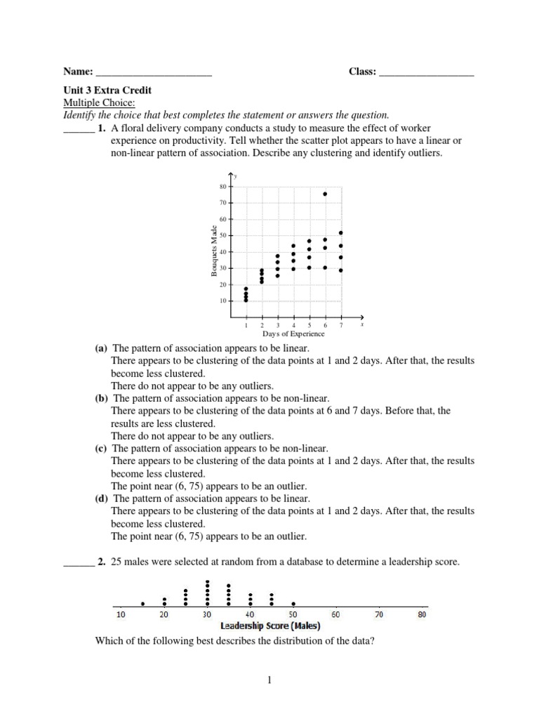 Identify The Choice That Best Completes The Statement or Answers The ...