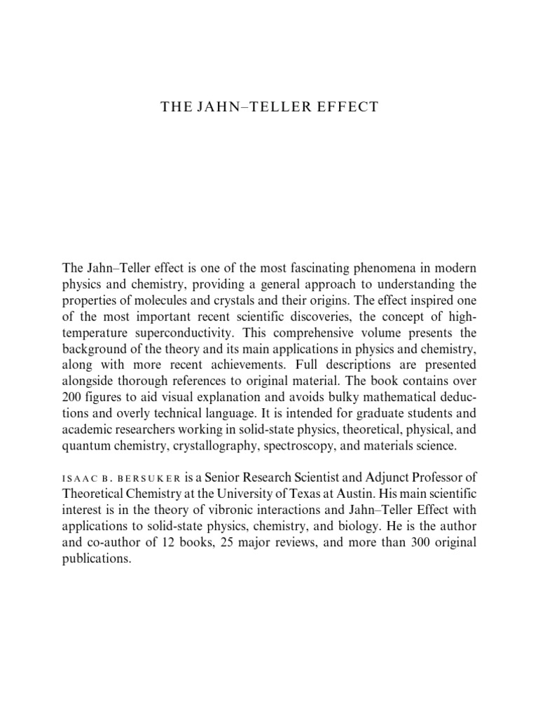 The Jahn-Teller Effect | PDF | Computational Chemistry | High Temperature Superconductivity