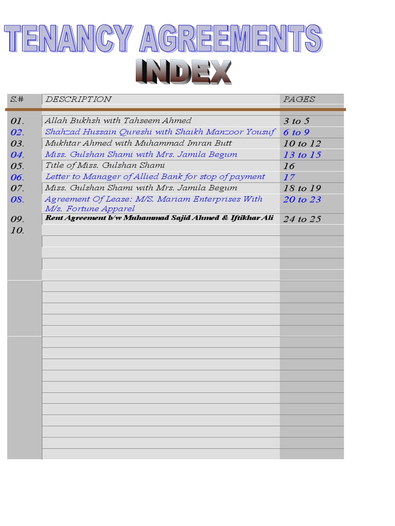 Tenancy Agreements Between Landlords and Tenants | PDF | Leasehold ...