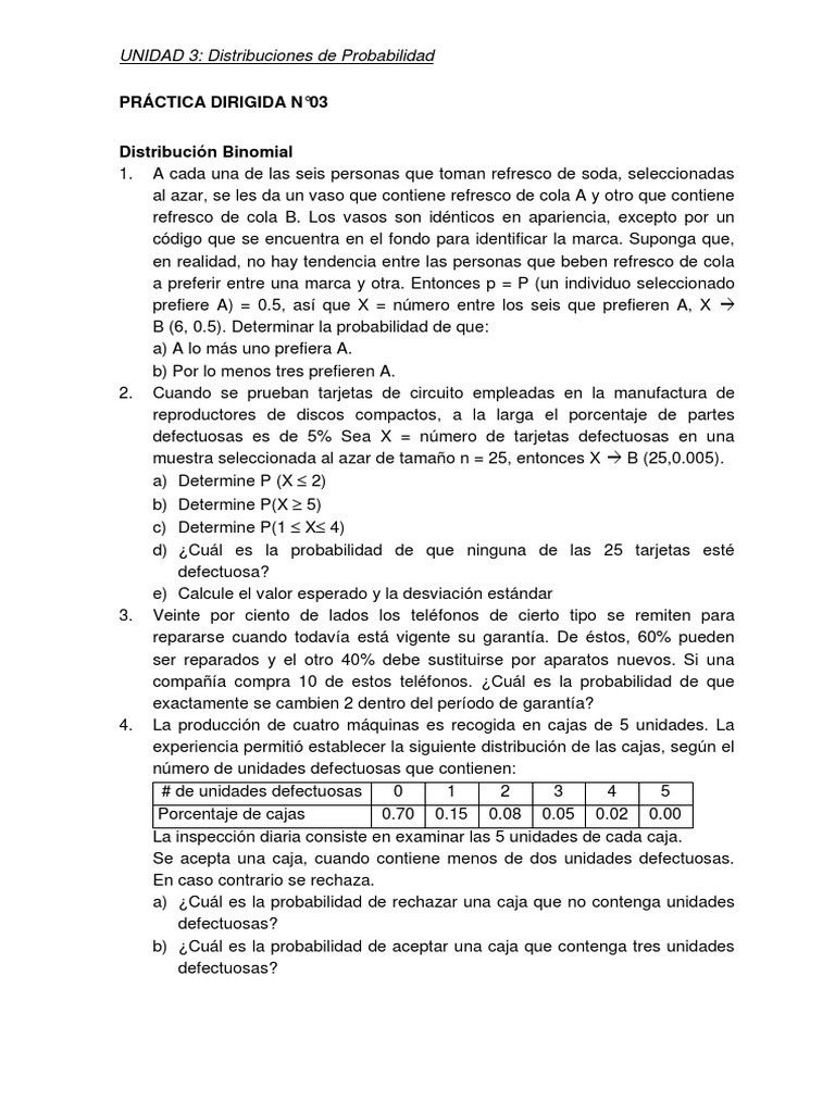 Dirigida Distribuciones de Probabilidad | Descargar gratis PDF | Desviación Estándar | Probabilidad