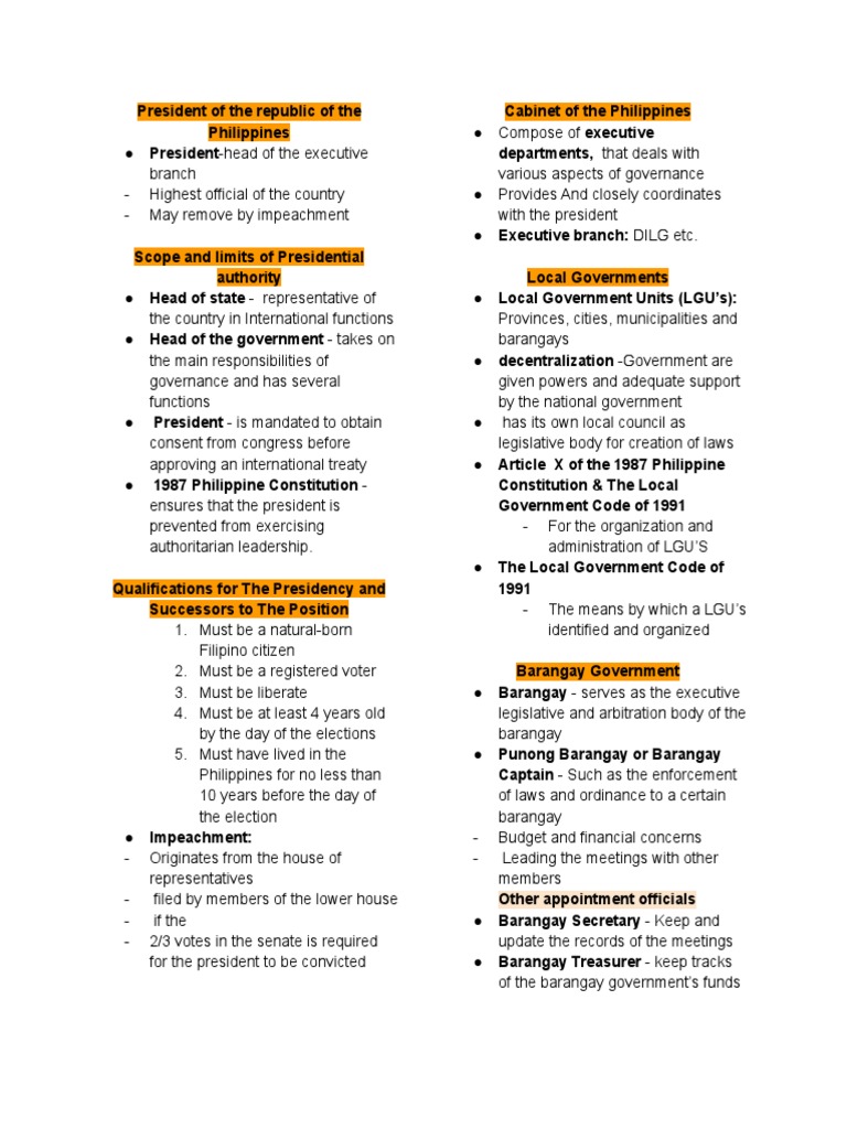 Executive Branch and Local Government | Download Free PDF | Public Law ...