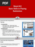 Basic Shots in Badminton | PDF