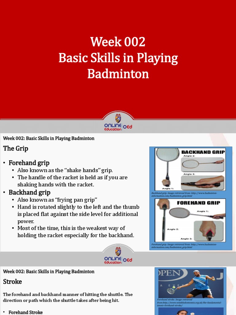 W2-Presentation-Basic Skills in Playing Badminton | PDF | Individual ...