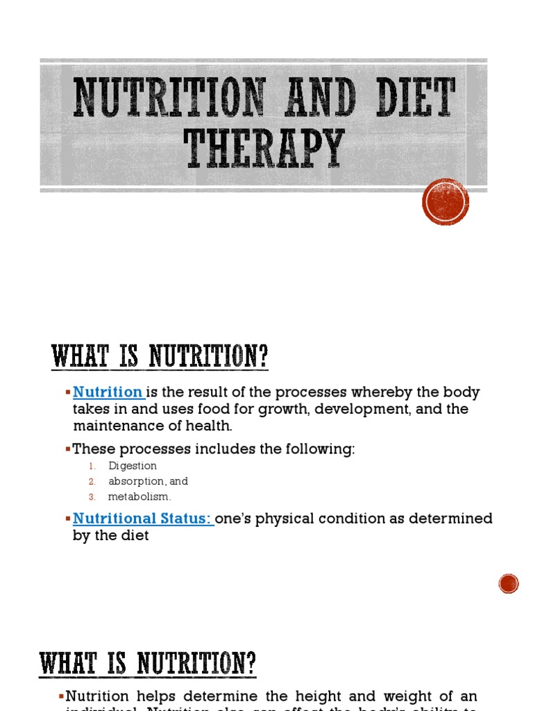 Introduction to Nutrition and Diet Therapy | PDF | Nutrients | Malnutrition
