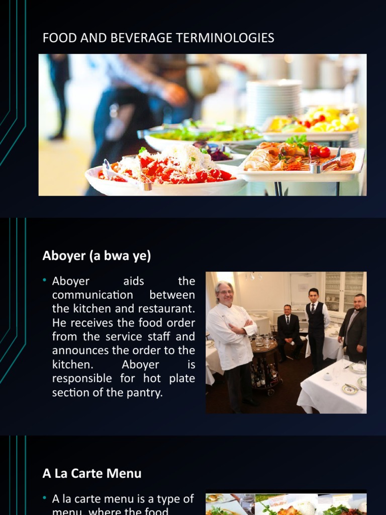 Food and Beverage Service Terms | PDF | Menu | Hors D'oeuvre