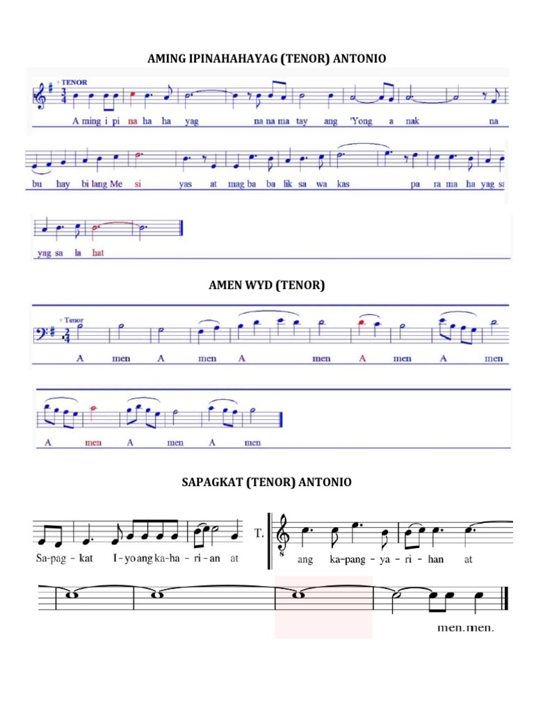 Aming Ipinahahayag (Tenor) Antonio | PDF