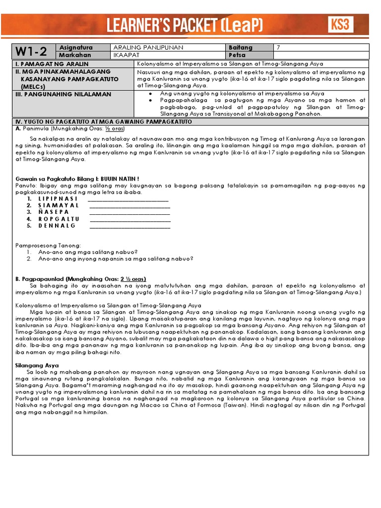 Q4 Ap 7 Week 1 2 | PDF