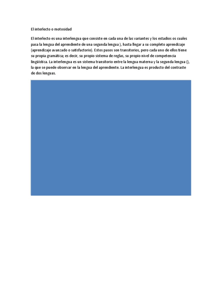 El Interlecto o Motosidad | PDF | Lengua española | Fonema