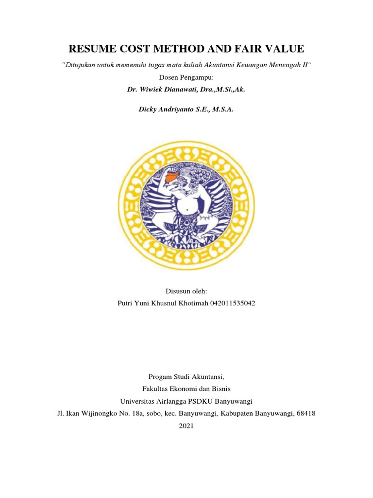 Resume Cost Method and Fair Value | PDF