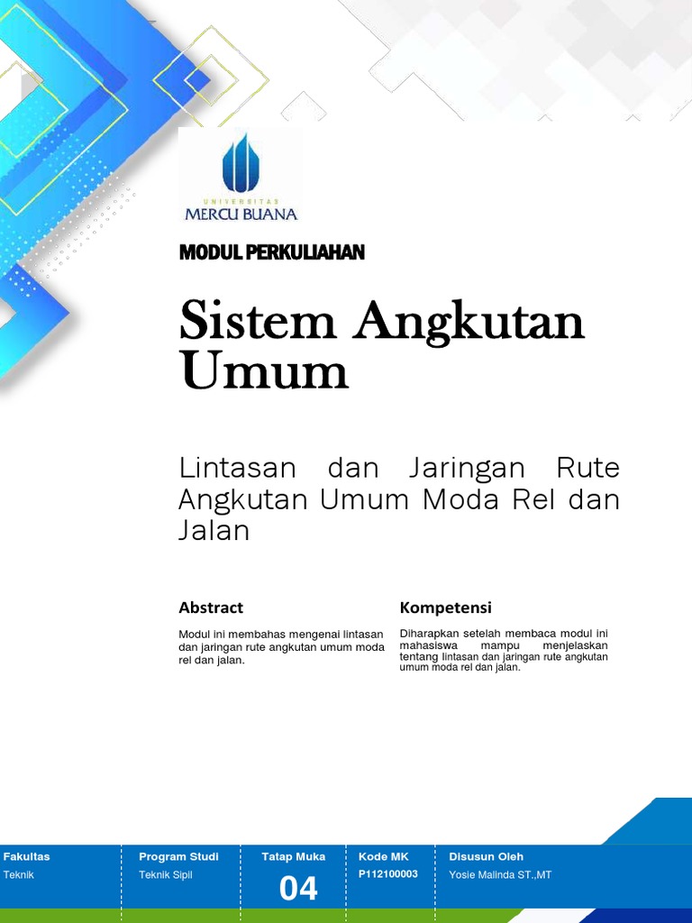 Modul Pertemuan 4 CPMK 2 Lintasan Dan Jaringan Rute Angkutan Umum Moda ...